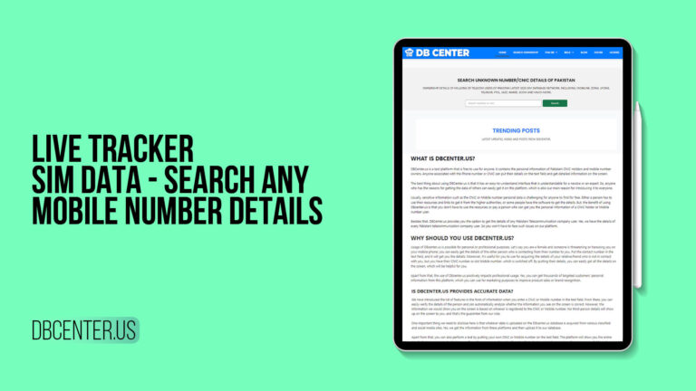 DB CENTER - ALL NETWORK SIM DATABASE OF PAKISTAN