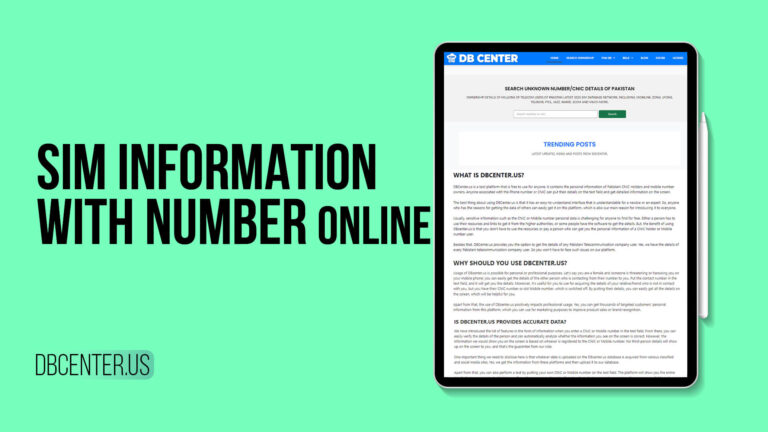 SIM Information with Number Online - DB CENTER