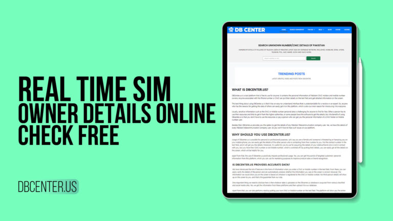 DB CENTER - ALL NETWORK SIM DATABASE OF PAKISTAN