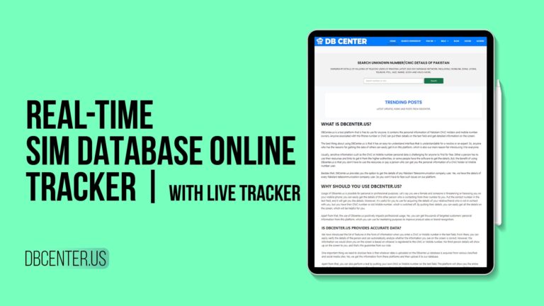 DB CENTER - ALL NETWORK SIM DATABASE OF PAKISTAN