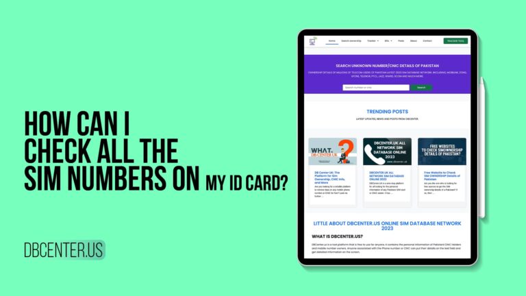DB CENTER - ALL NETWORK SIM DATABASE OF PAKISTAN