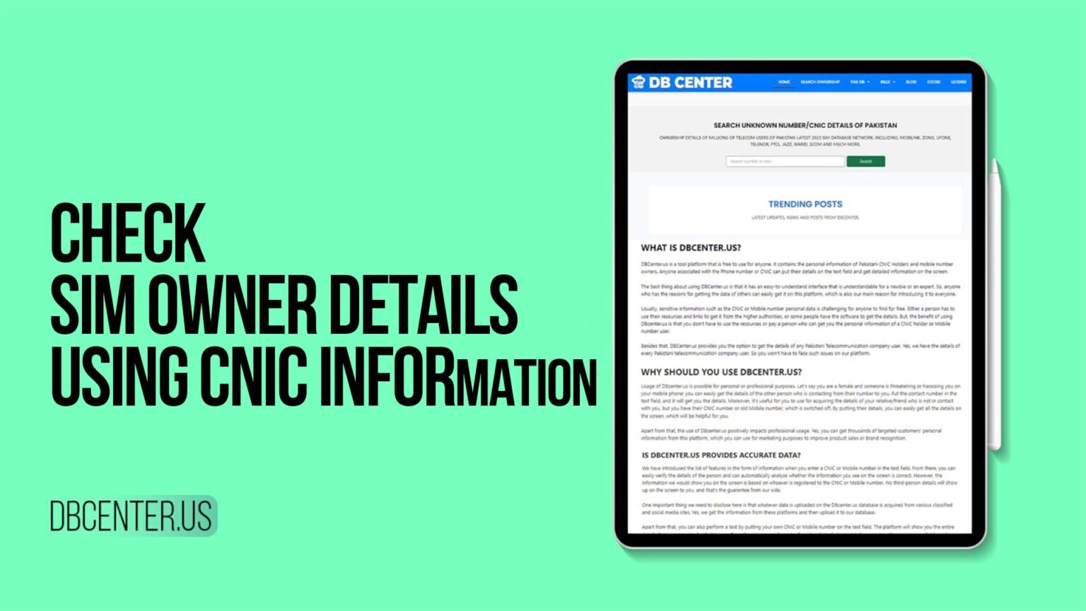 Check SIM Owner Details Using CNIC Information