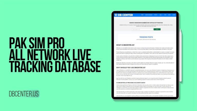 DB CENTER - ALL NETWORK SIM DATABASE OF PAKISTAN