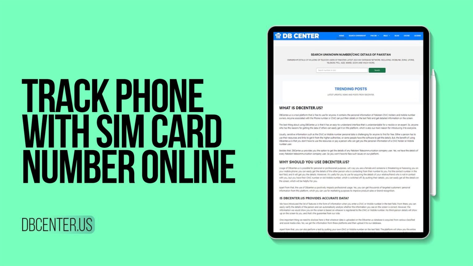 DB CENTER - ALL NETWORK SIM DATABASE OF PAKISTAN